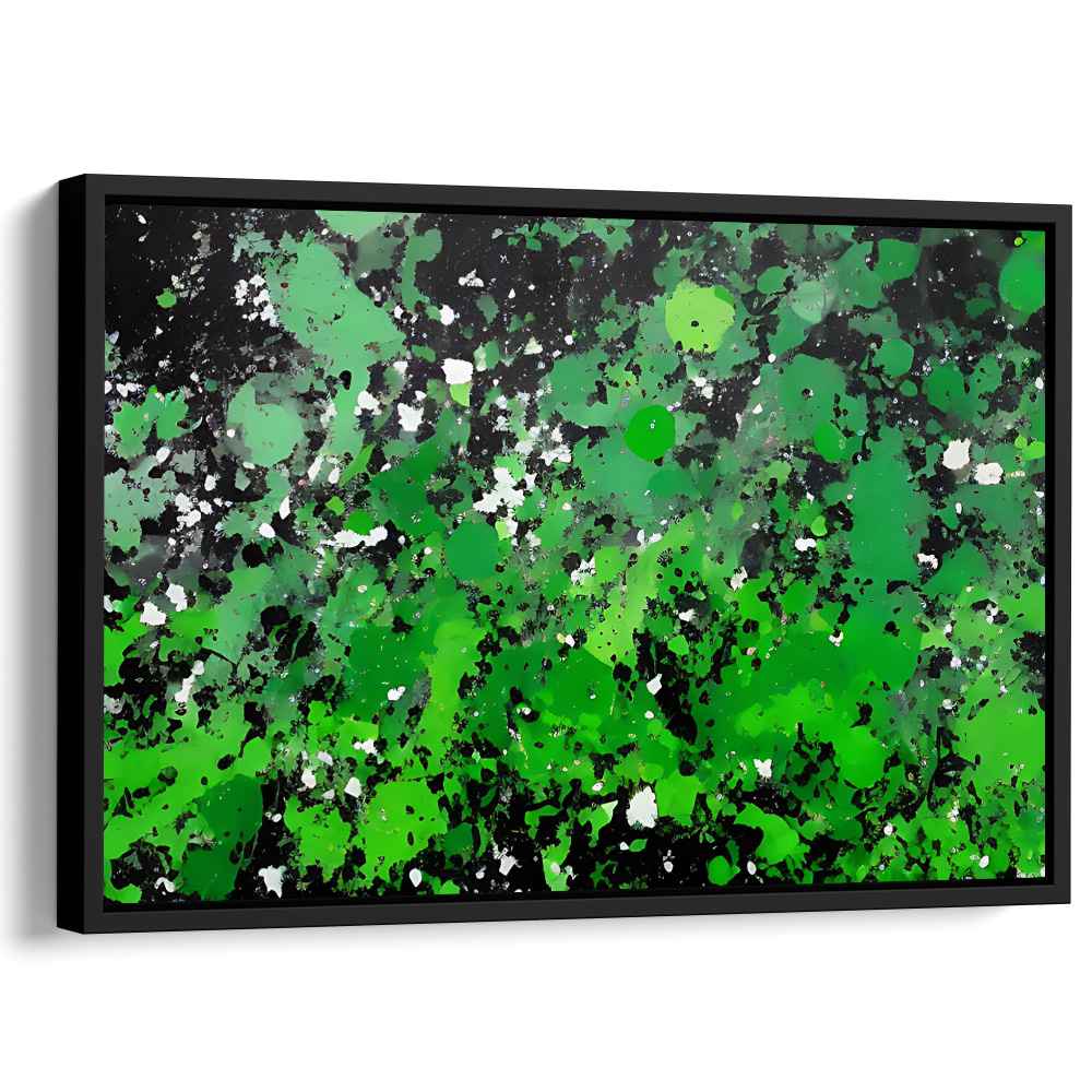 Green Abstract Splatter Print - Canvas Art Print by Kanvah