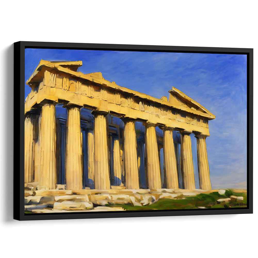 Athena's Legacy: Realistic Ancient Greek Temple Canvas Art Print — Kanvah