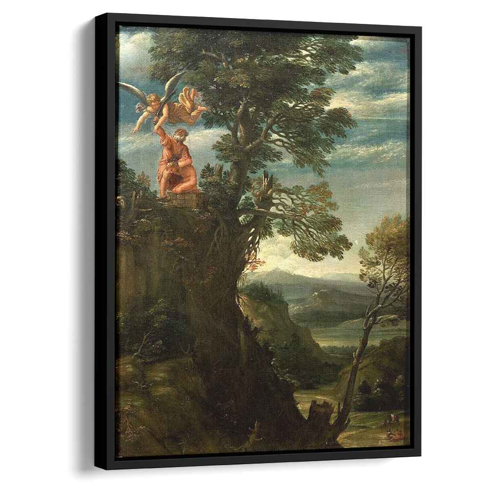 Landscape with the sacrifice of Isaac (1600) by Annibale Carracci ...