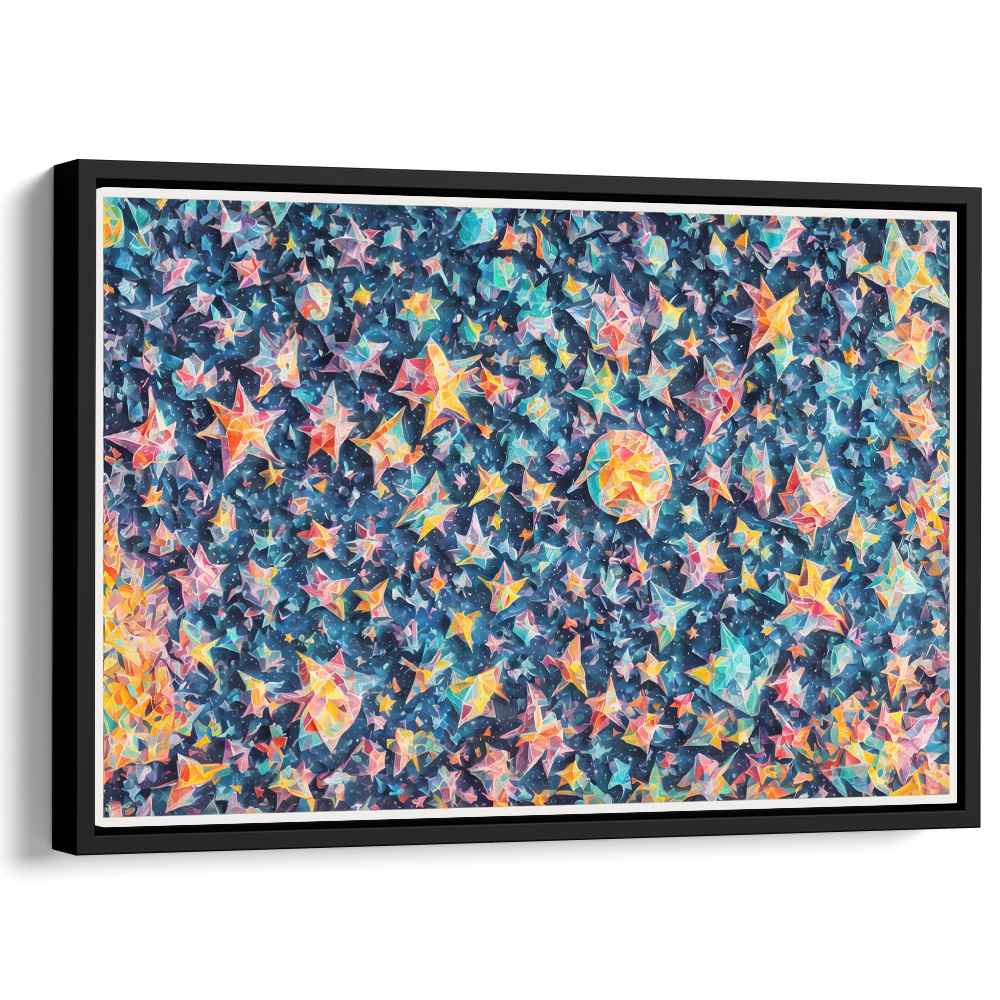 Paper Crane Constellation Burst: Vibrant Origami Starry Night Canvas ...