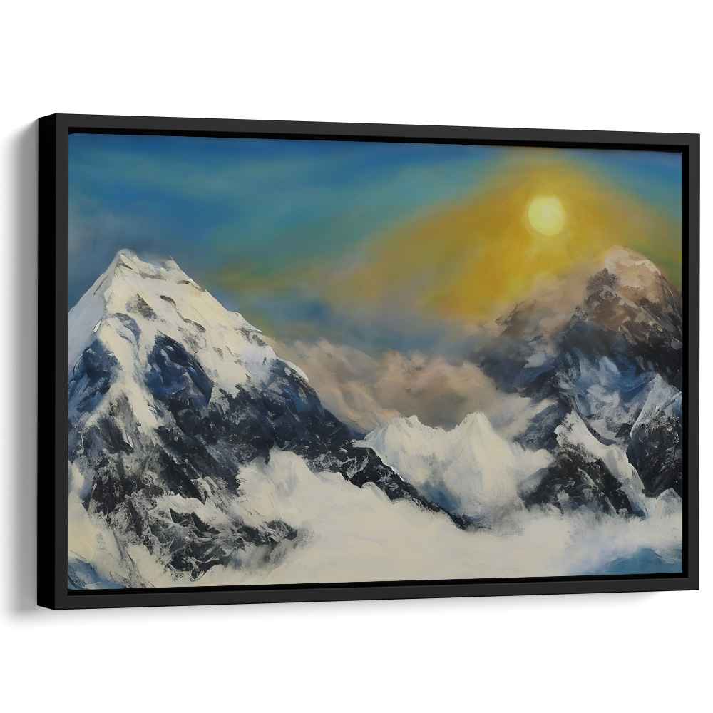 Realism Mount Everest Print - Canvas Art Print by Kanvah