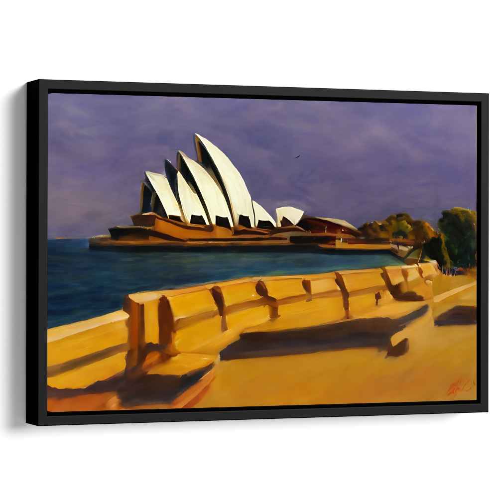 Realism Sydney Opera House Print - Canvas Art Print by Kanvah