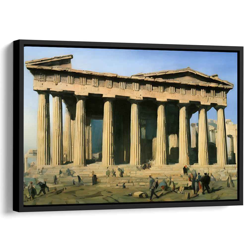 Eternal Graceful Columns: Classical Greek Temple Realism Canvas Art ...