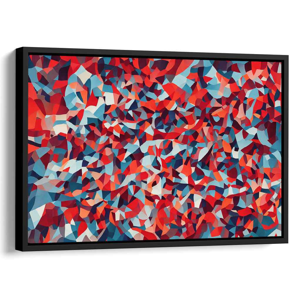 Red Bauhaus Shapes Print - Canvas Art by Kanvah
