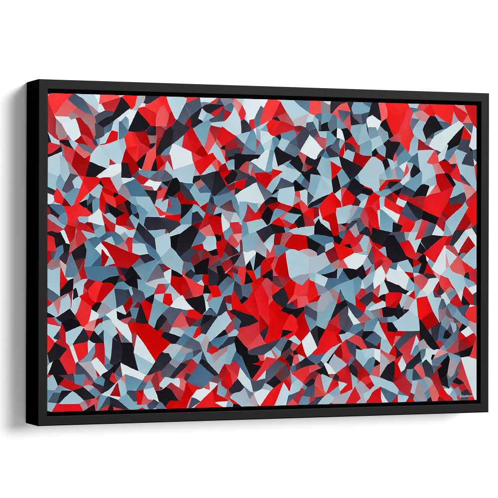 Red Bauhaus Shapes Print - Canvas Art by Kanvah