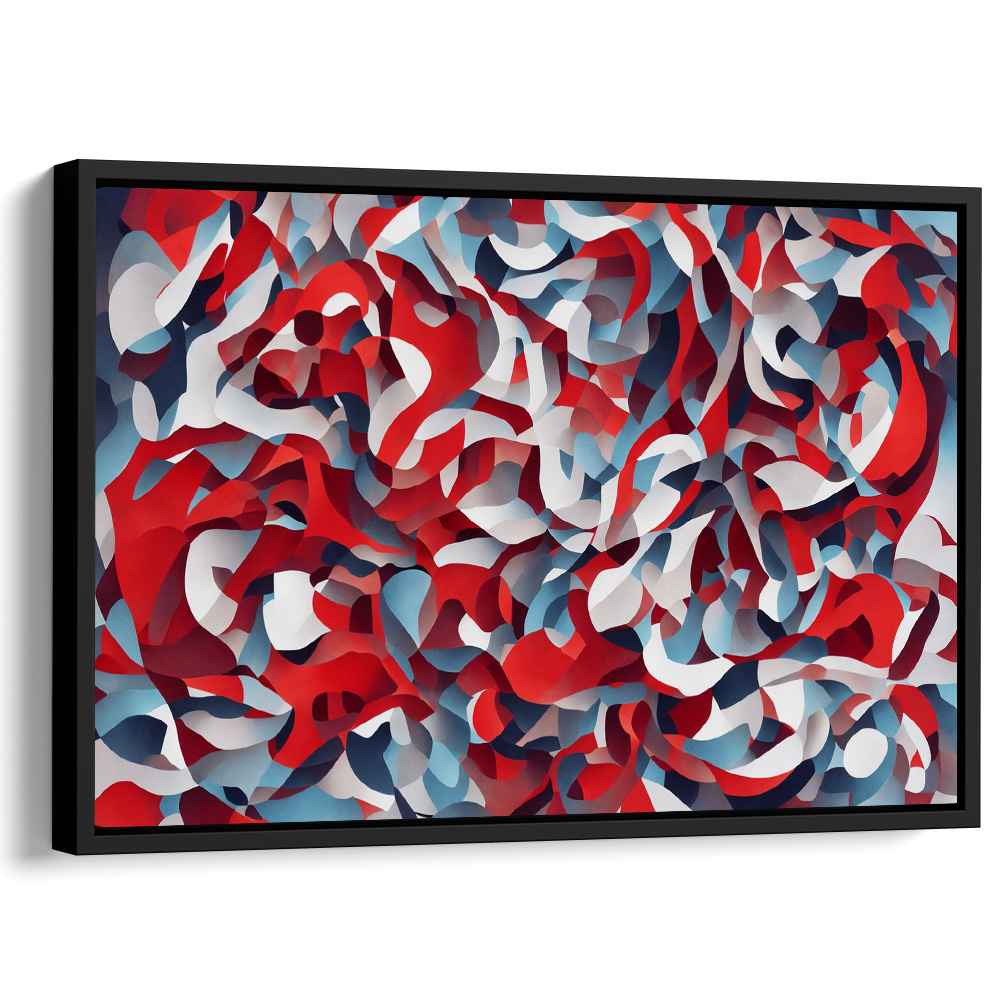 Red Bauhaus Shapes Print - Canvas Art by Kanvah