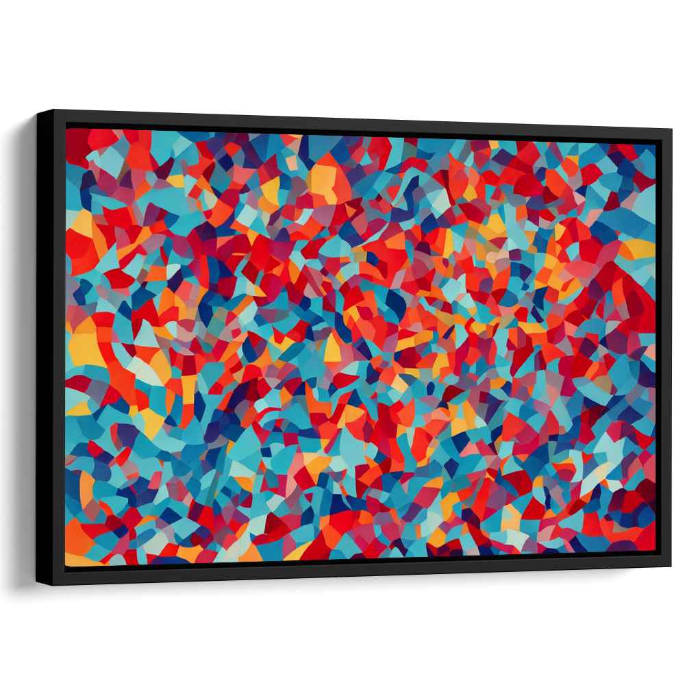 Red Bauhaus Squares Print - Canvas Art by Kanvah