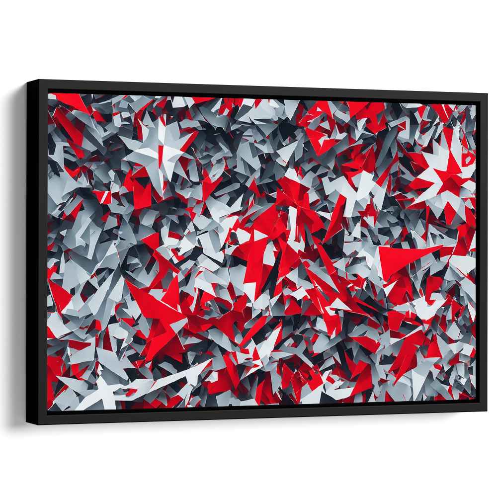 Red Bauhaus Stars Print - Canvas Art by Kanvah