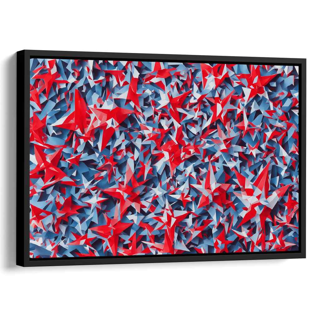Red Bauhaus Stars Print - Canvas Art by Kanvah