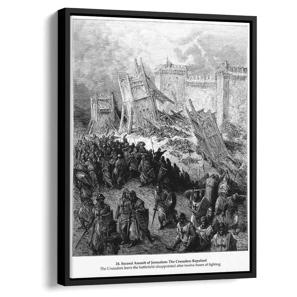 Second assault of Jerusalem by the Crusaders repulsed (1877) by Gustave ...
