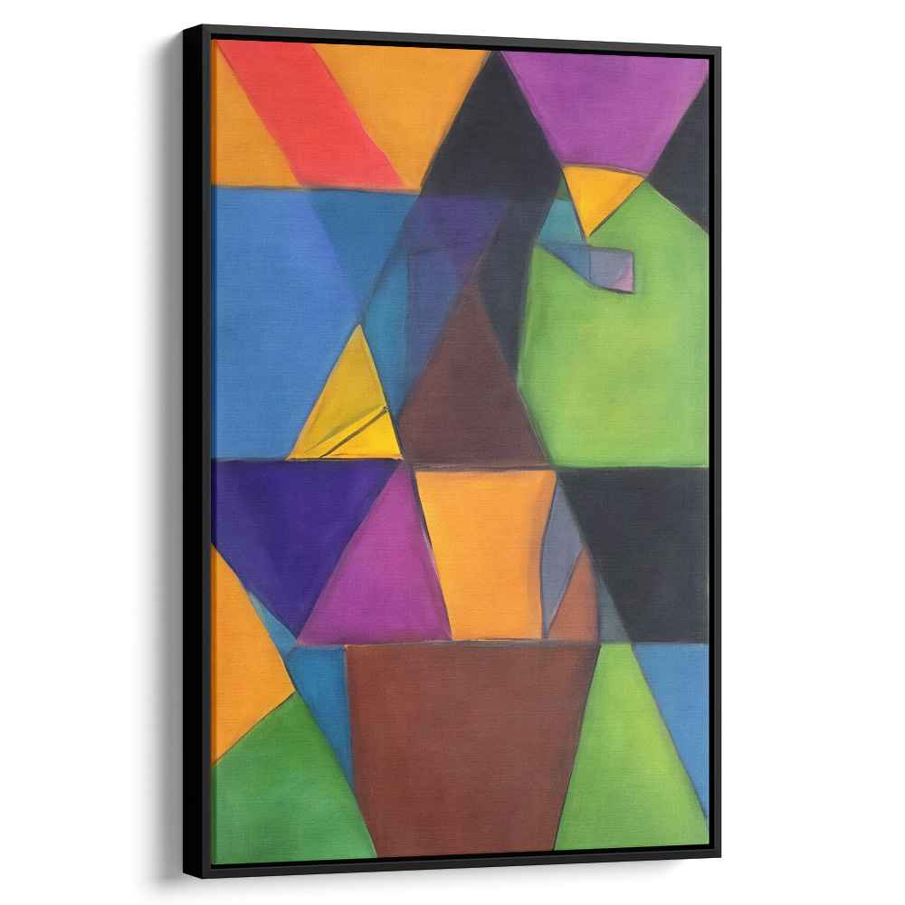 Tan Geometric Shapes Print - Canvas Art by Kanvah