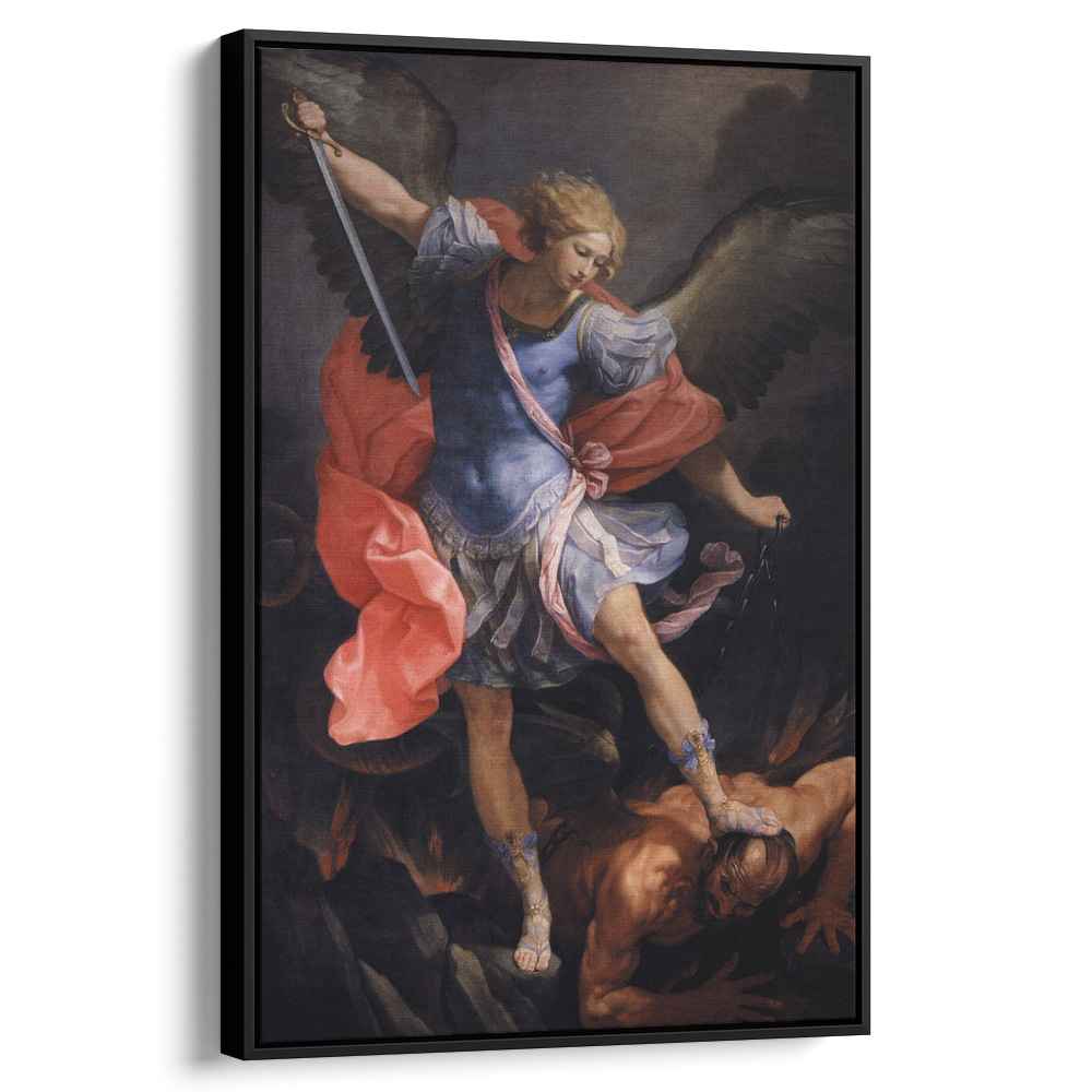 The Archangel Michael defeating Satan by Guido Reni - Canvas Artwork ...