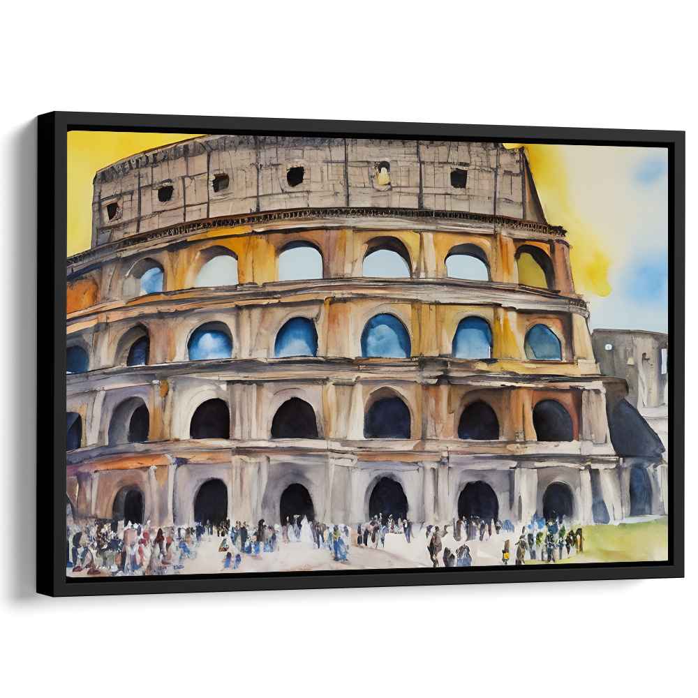 Watercolor Colosseum Print - Canvas Art Print by Kanvah