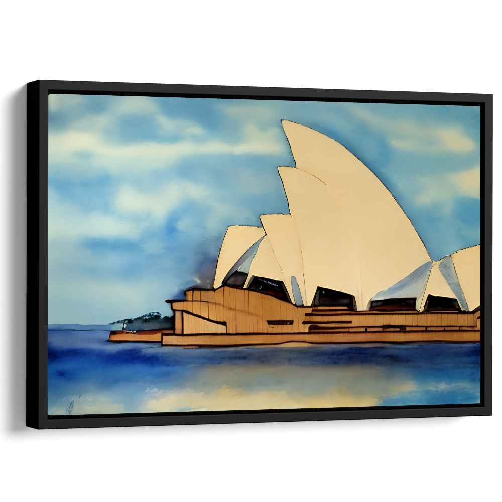 Elegant Minimalism: Stylized Sydney Opera House Canvas Art — Kanvah
