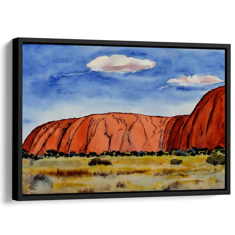 Outback Melody: Serene Australian Outback Landscape Watercolor Art ...