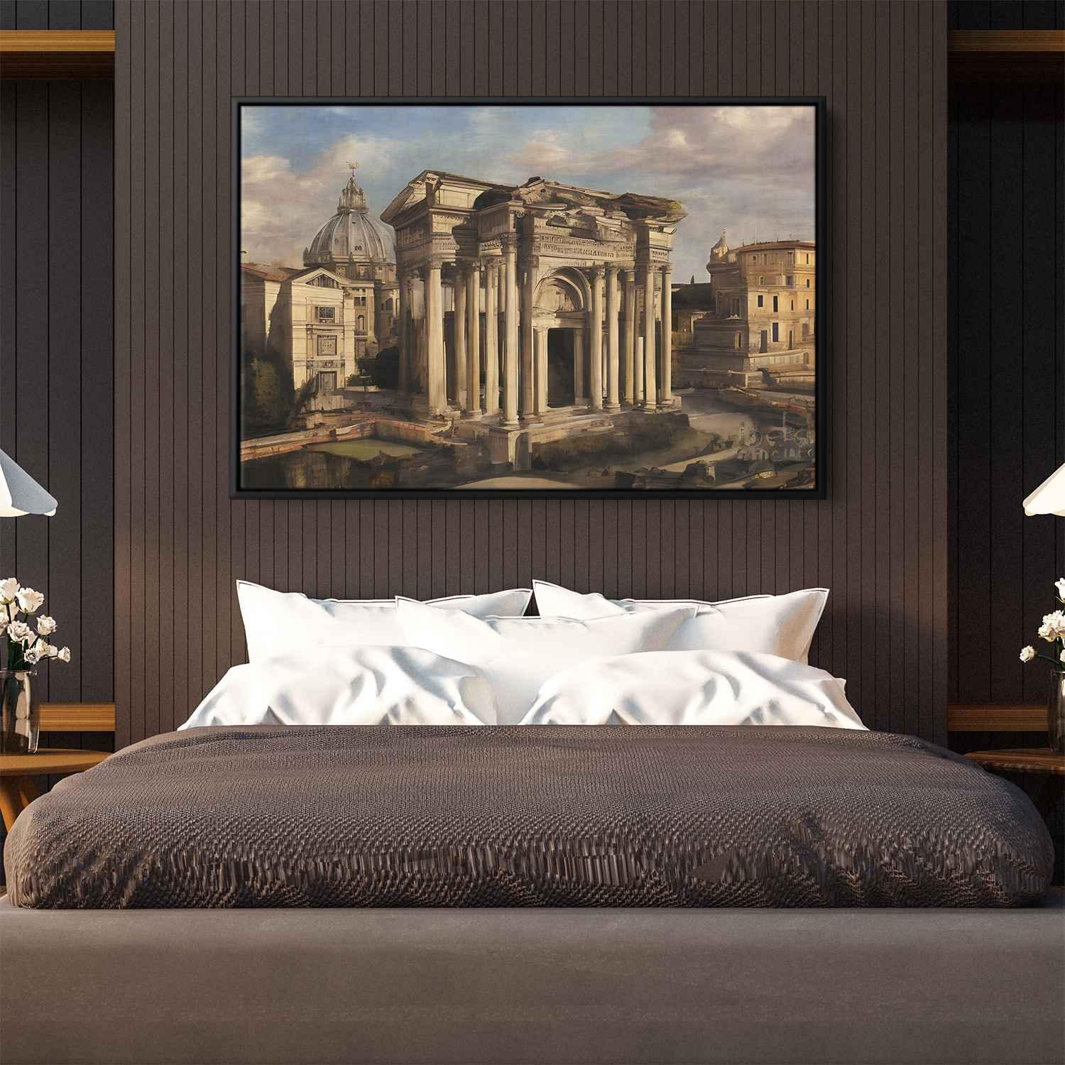 Columns of Eternity: Classical Roman Architecture Canvas Art Print — Kanvah