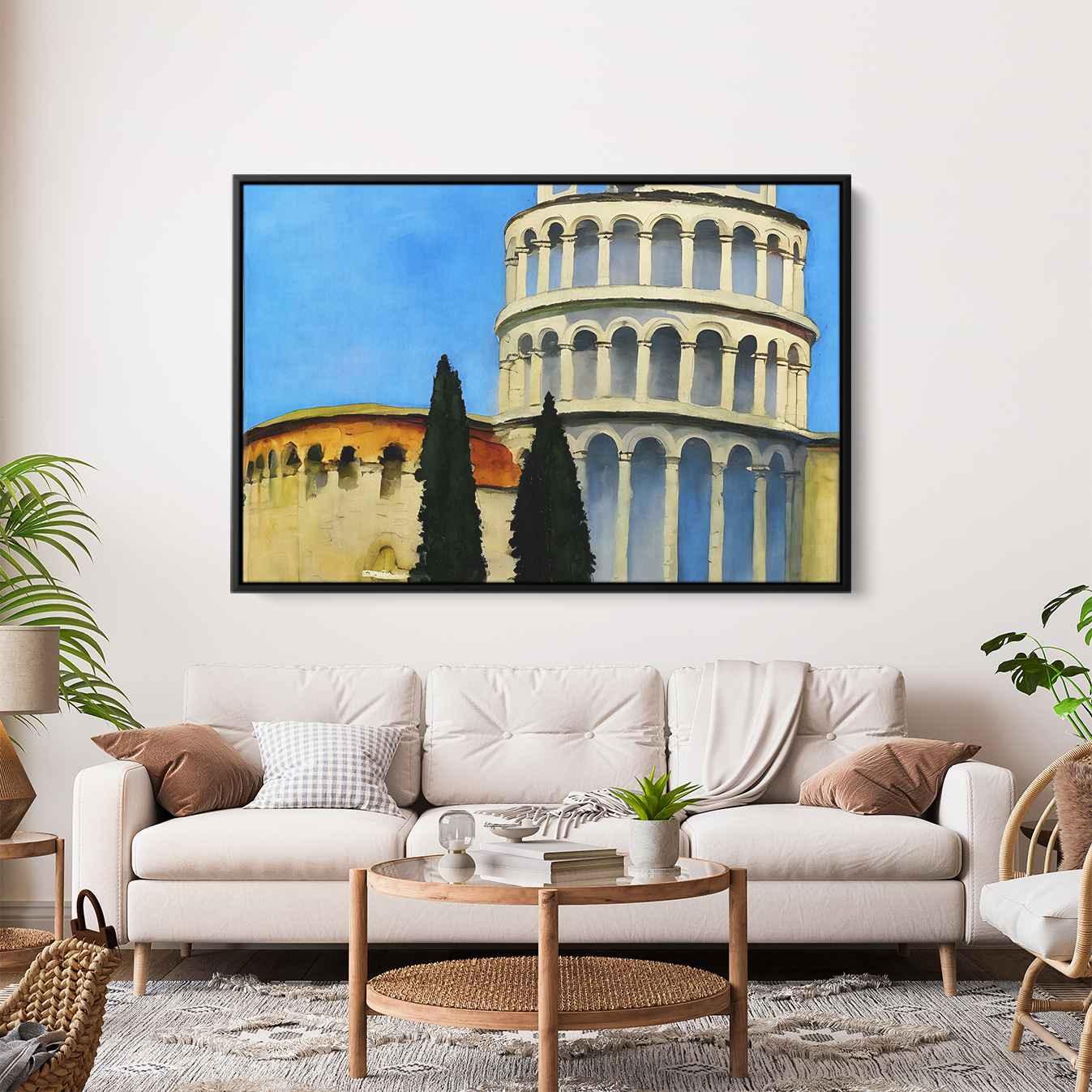 Slanted Grace: The Leaning Tower of Pisa Canvas Art Print — Kanvah