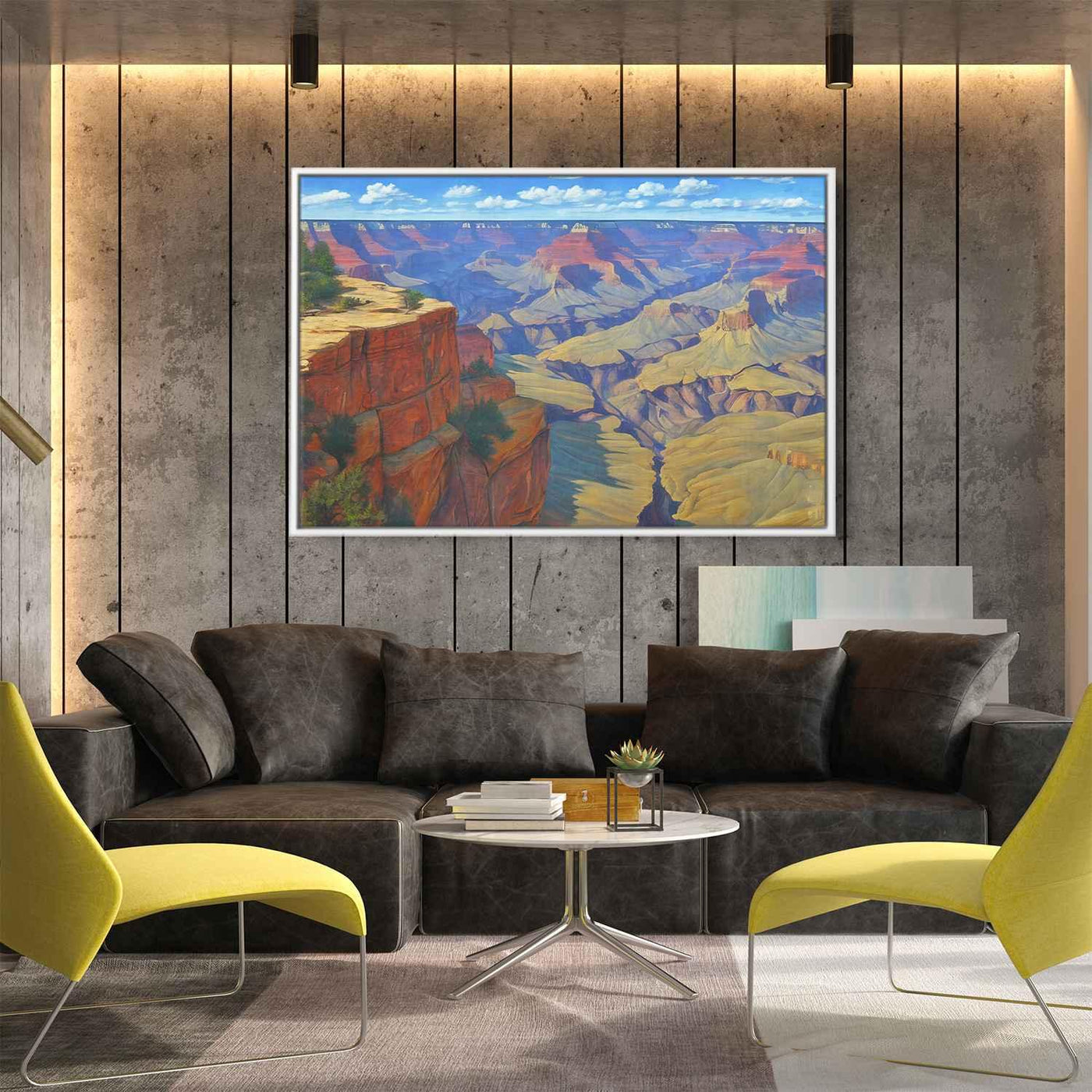 Realism Grand Canyon Print - Canvas Art Print by Kanvah