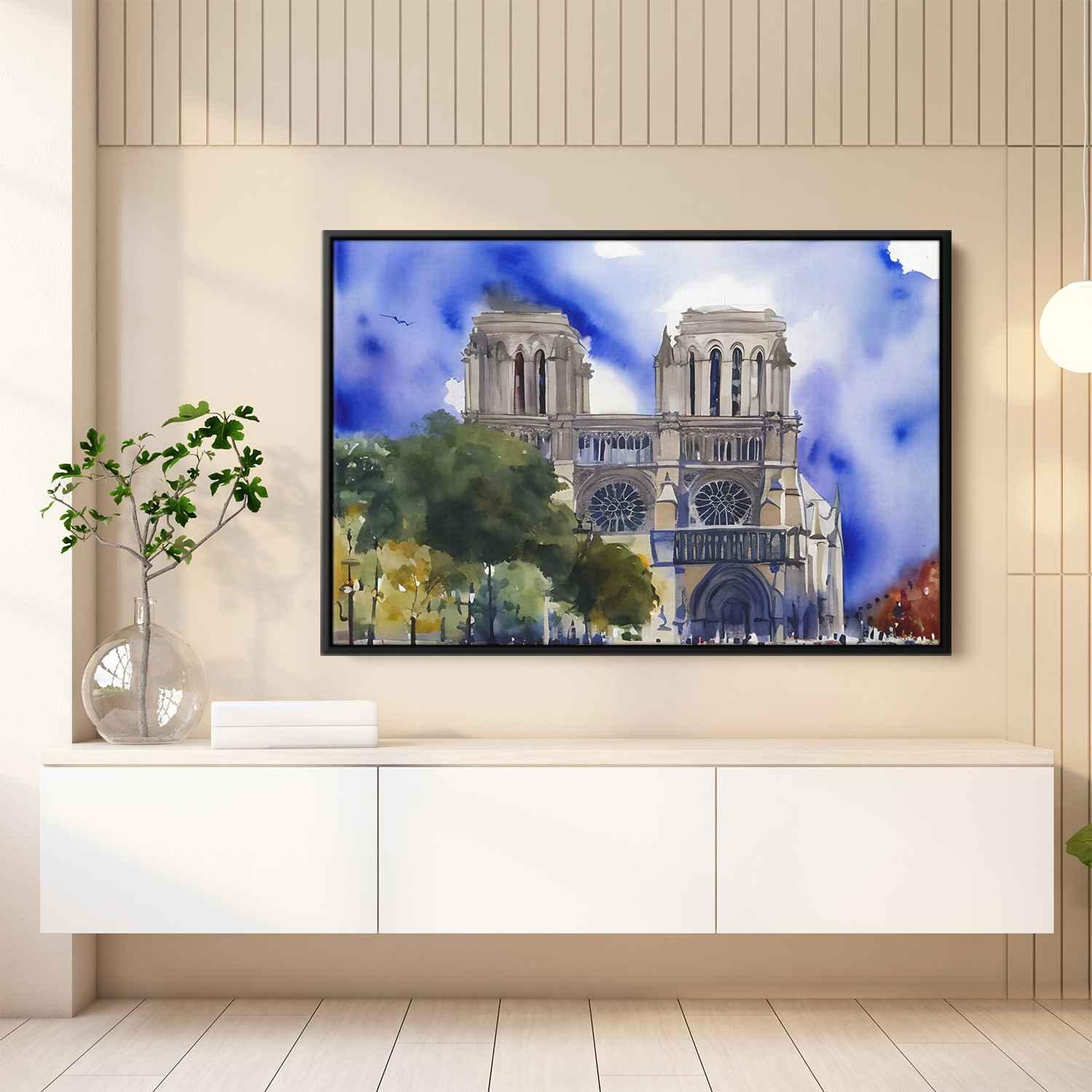 Ripples Of Shadowed Grace: Watercolor Elegance of a Gothic Icon — Kanvah