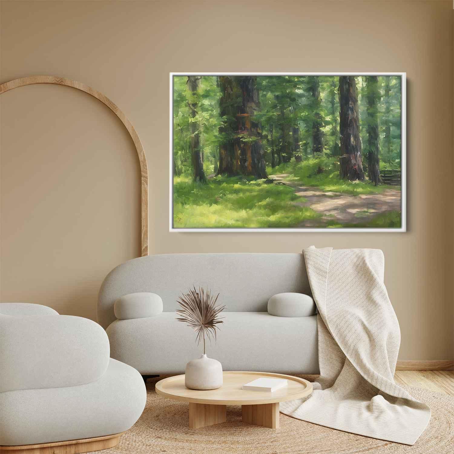 Realism Forest Print - Canvas Art by Kanvah