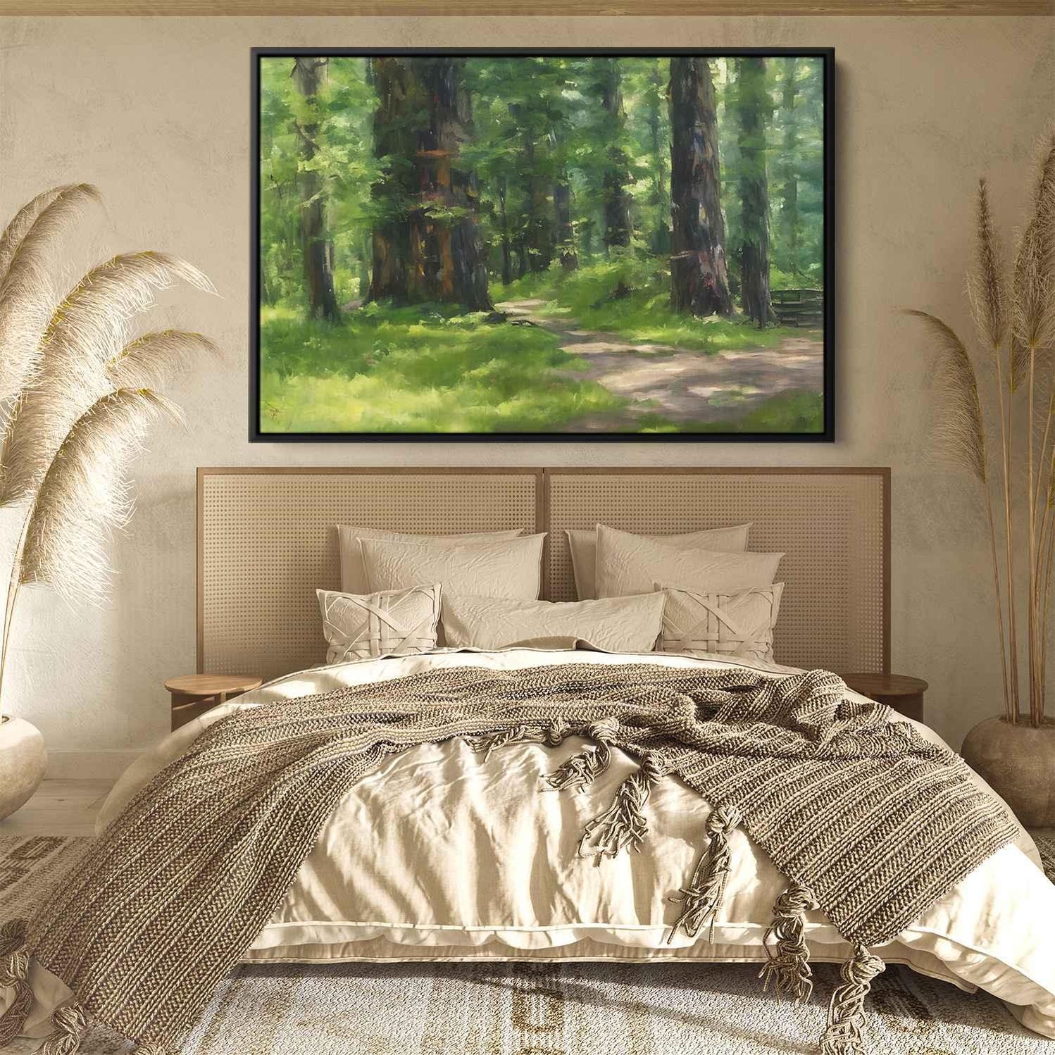 Realism Forest Print - Canvas Art by Kanvah