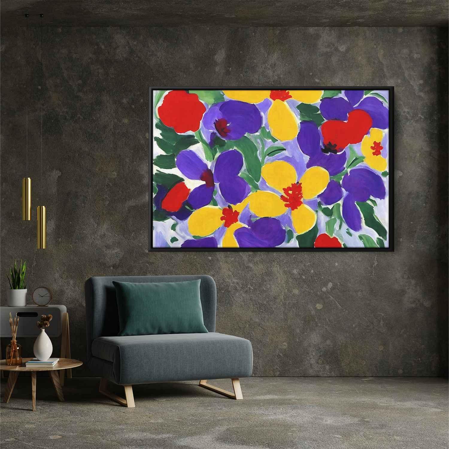 HM Flower Print - Canvas Art by Kanvah