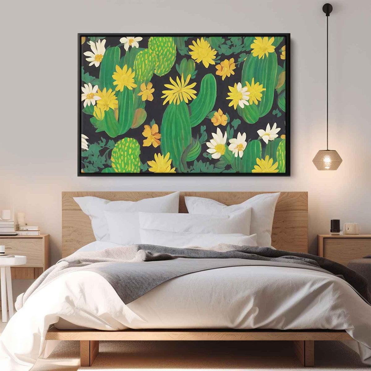 HM Cactus Print - Canvas Art by Kanvah