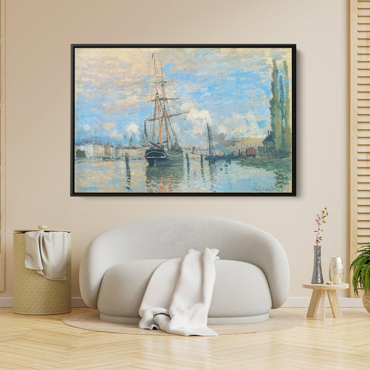 The Seine at Rouen by Claude Monet - Canvas Artwork — Kanvah
