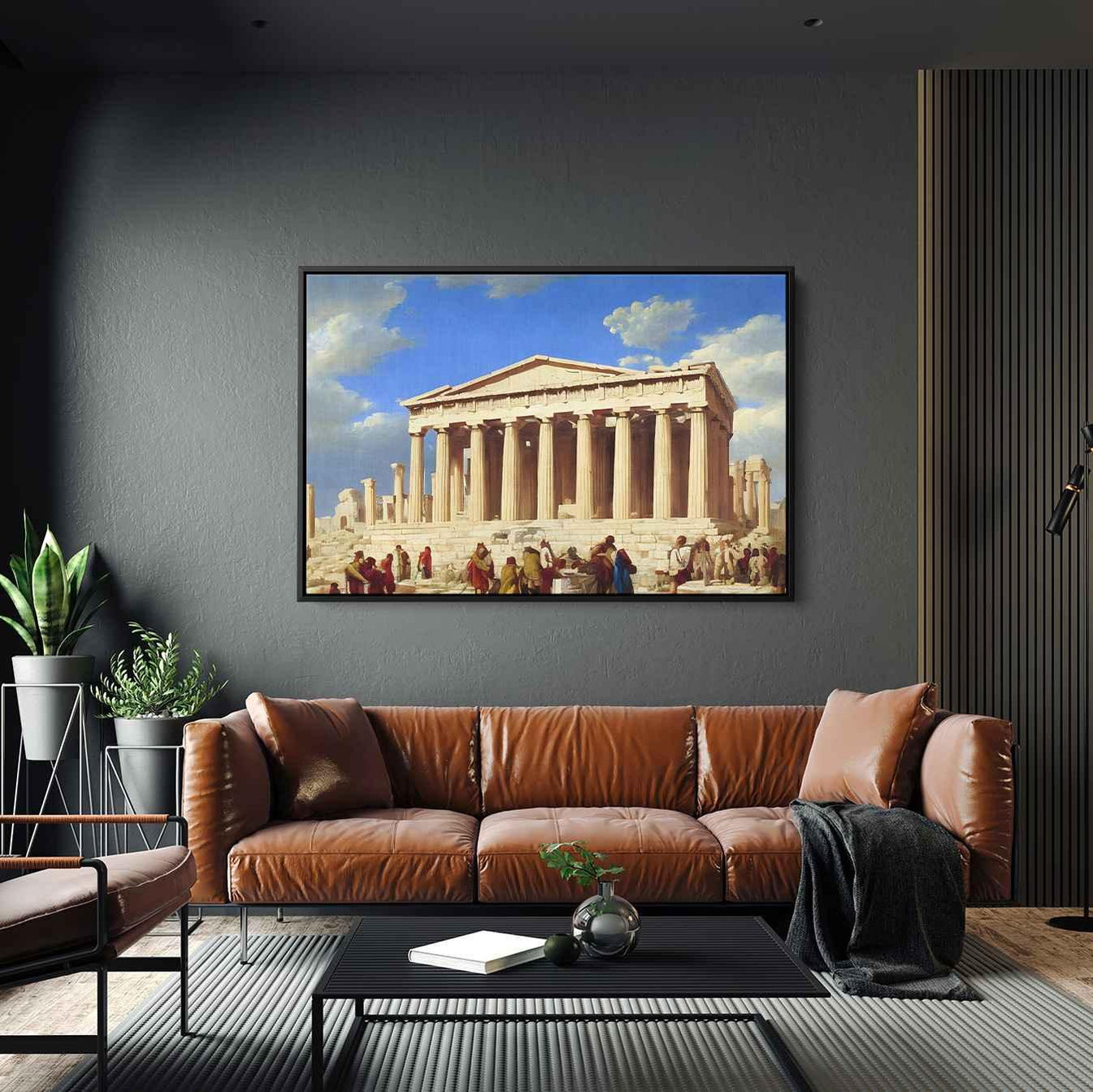 Ethereal Columns of Time: Classical Greek Temple Realism Canvas Art ...