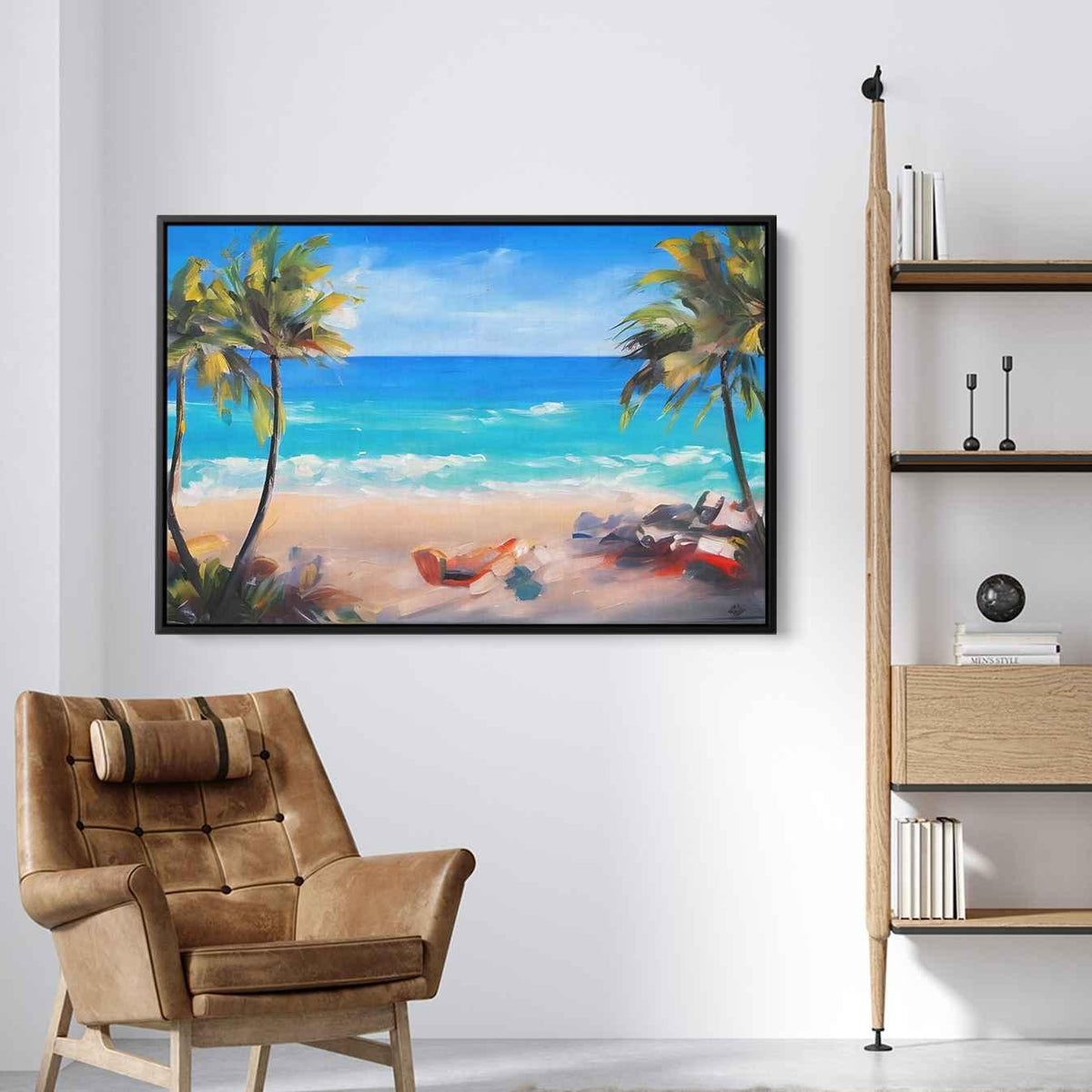 Abstract Beach Scene Print - Canvas Art by Kanvah