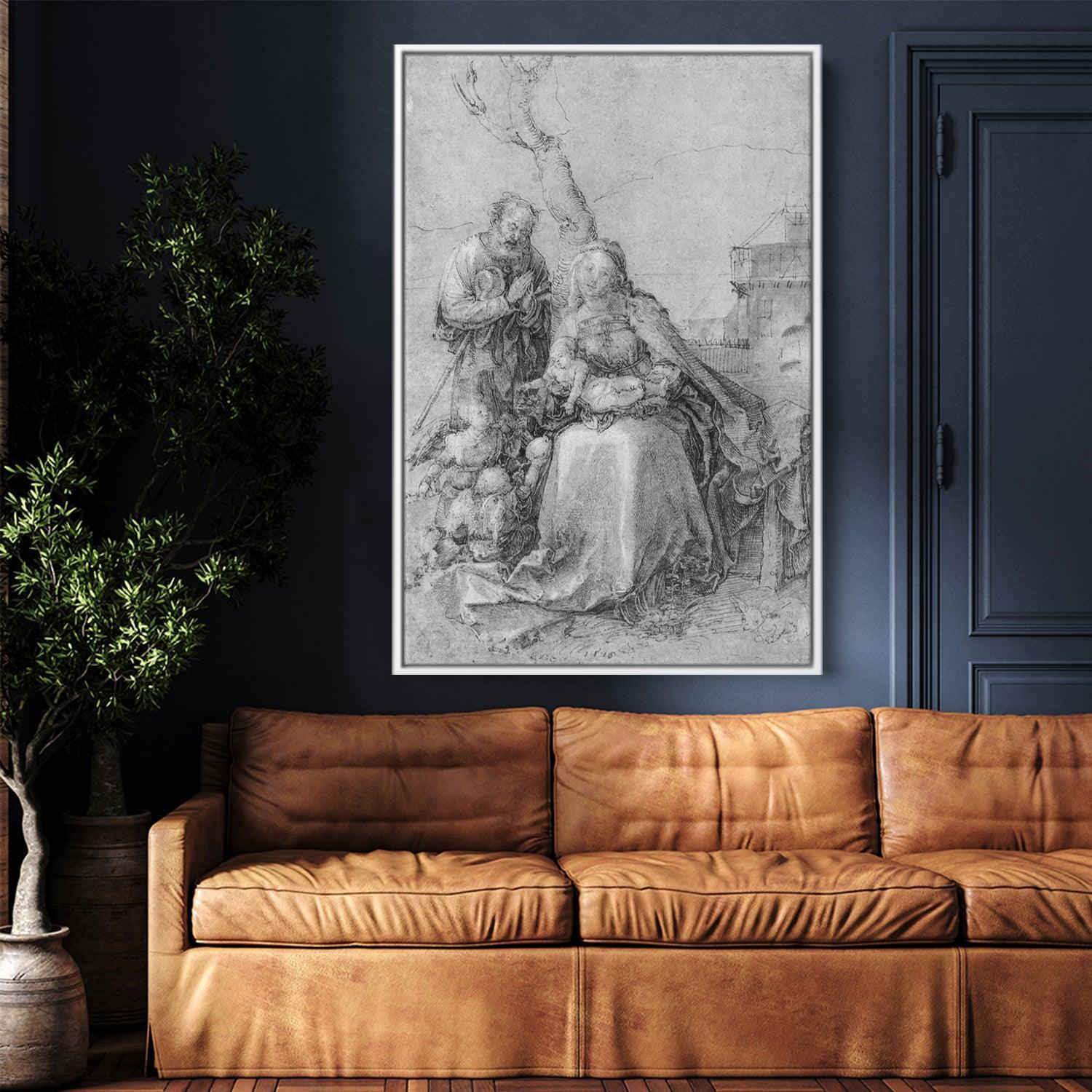 The Holy Family with angels under trees by Albrecht Durer - Canvas ...