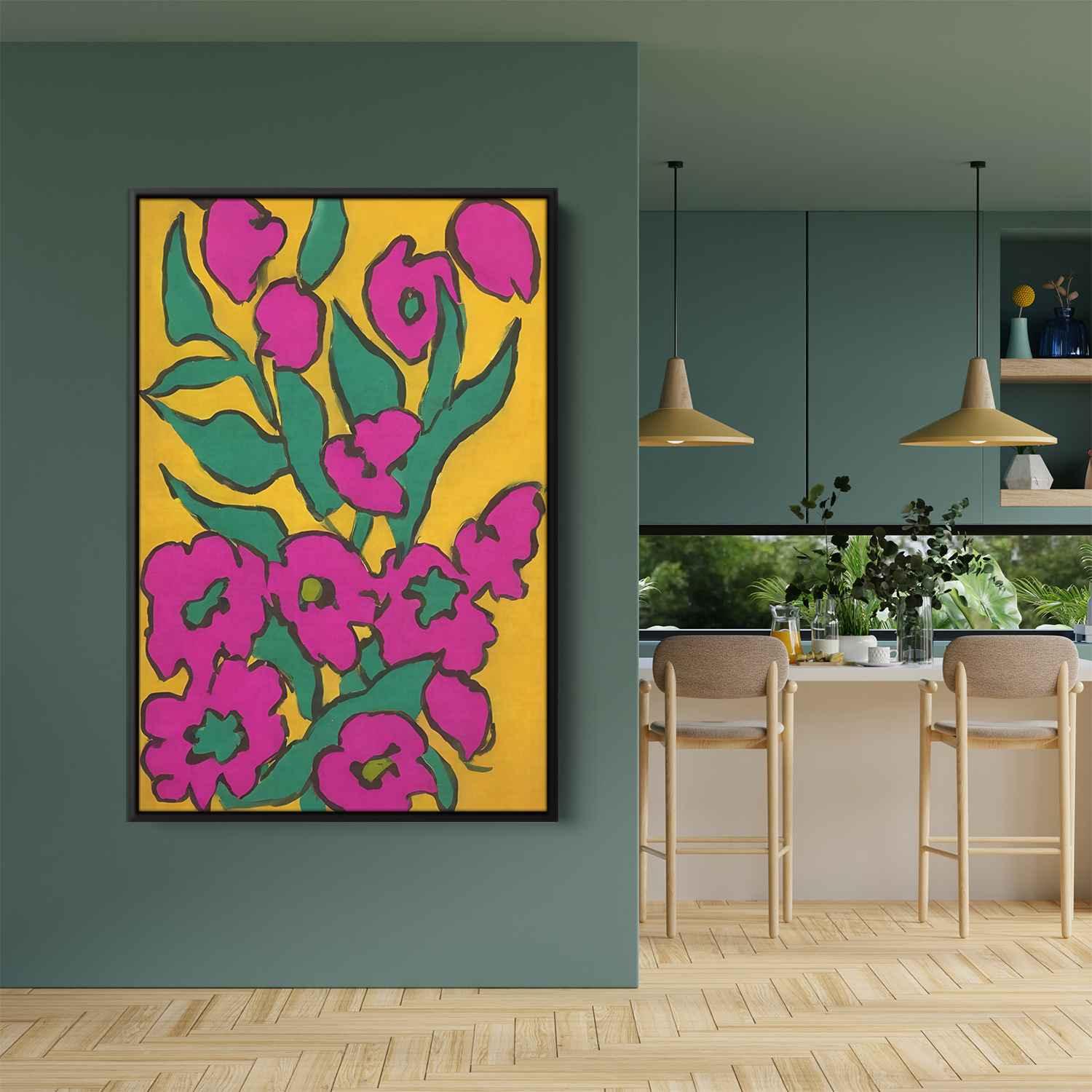 HM Flower Print - Canvas Art by Kanvah