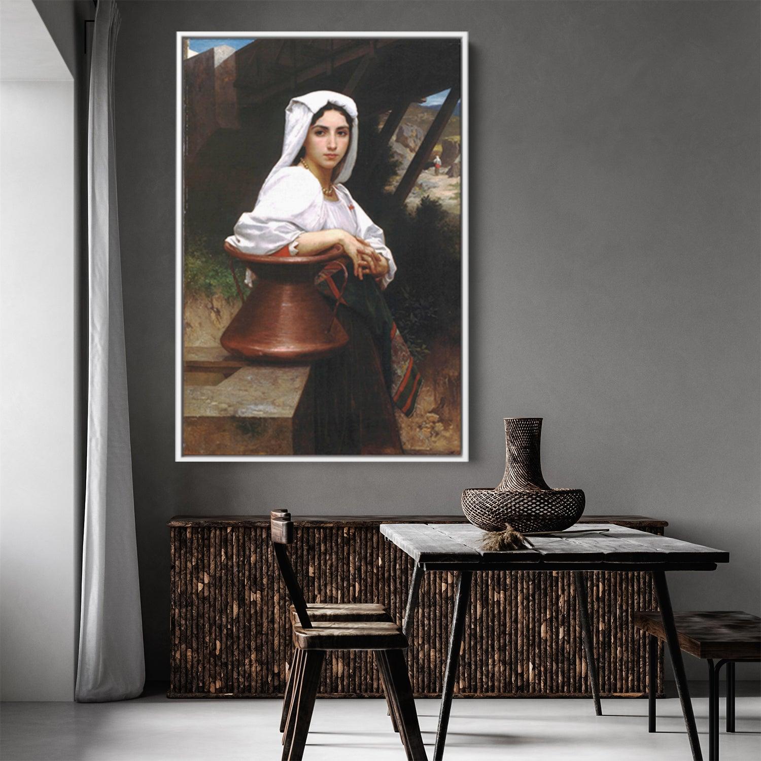Italian Girl Drawing Water by William-Adolphe Bouguereau - Canvas ...