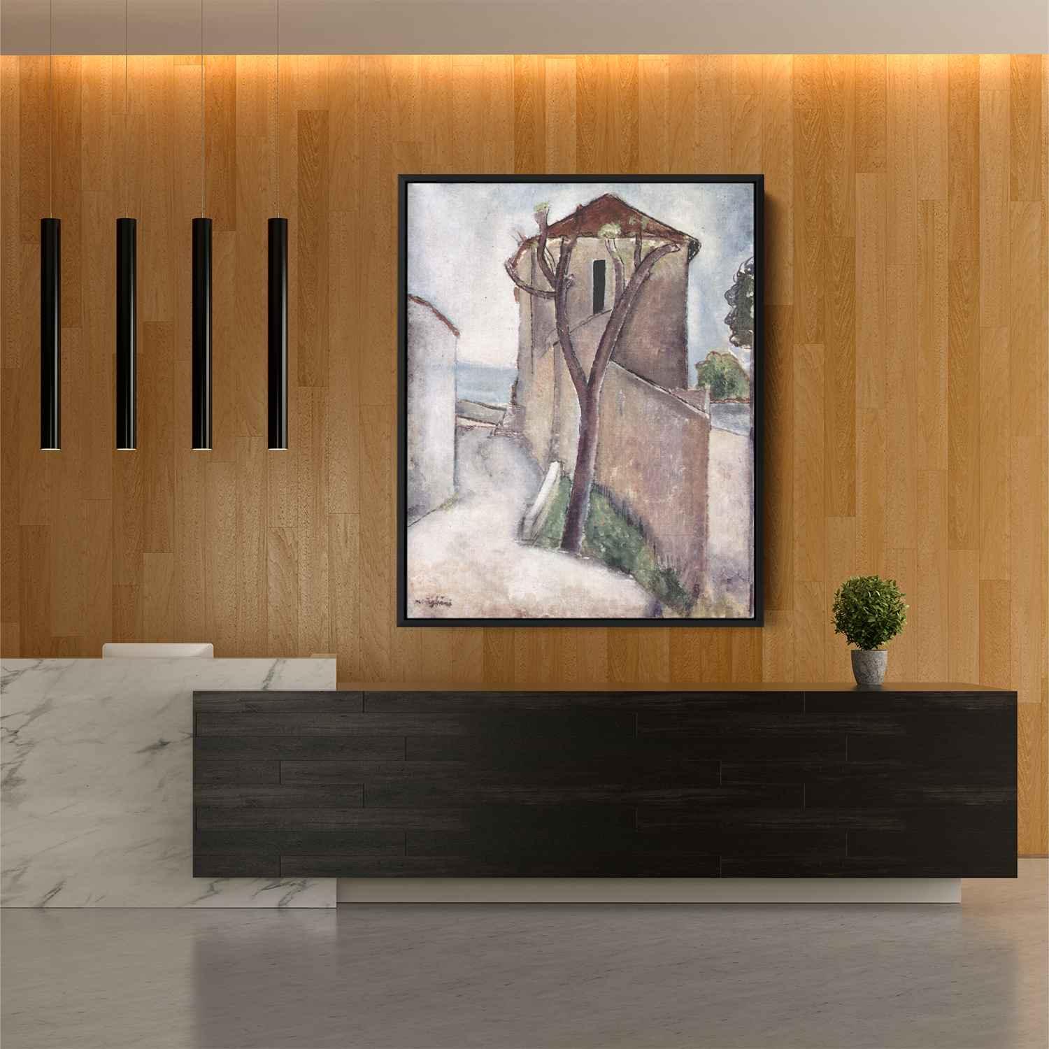 Tree and house (1919) by Amedeo Modigliani - Canvas Artwork — Kanvah