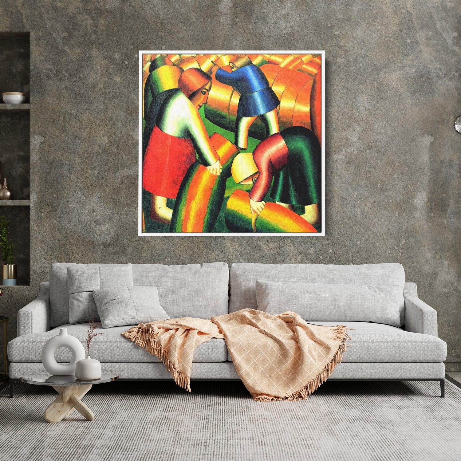 "Taking in the Harvest" by Kazimir Malevich - Canvas Artwork — Kanvah