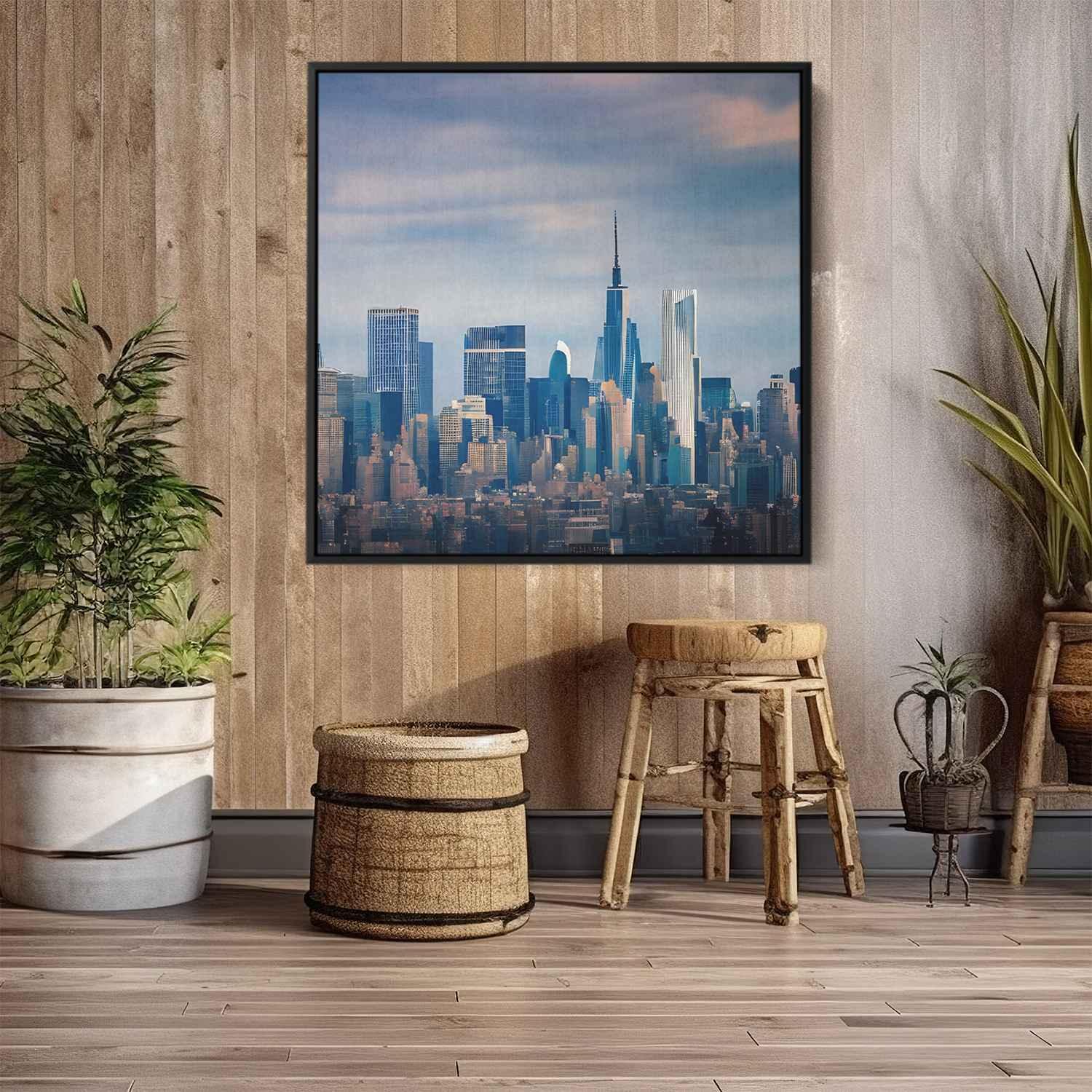 Abstract New York City Skyline Print - Canvas Art Print by Kanvah