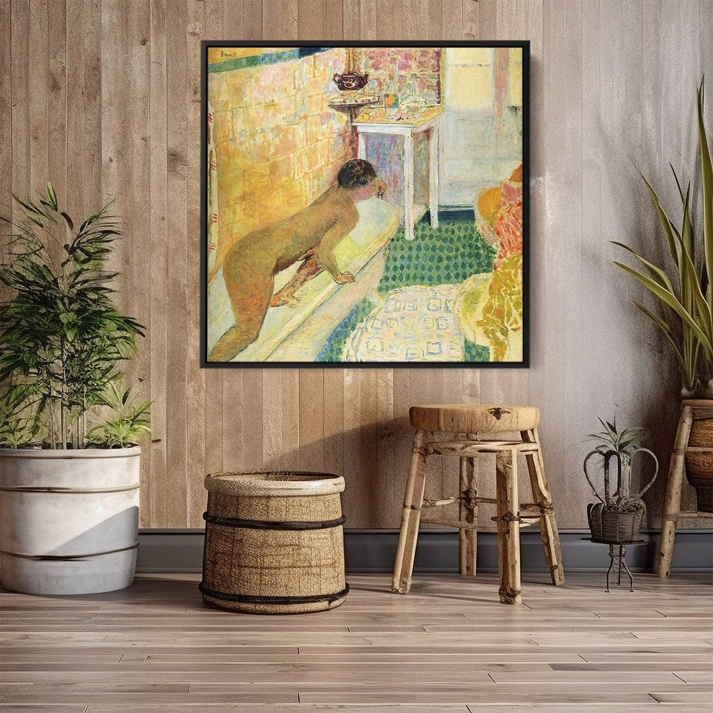 "The exit of the bath" by Pierre Bonnard - Canvas Artwork — Kanvah