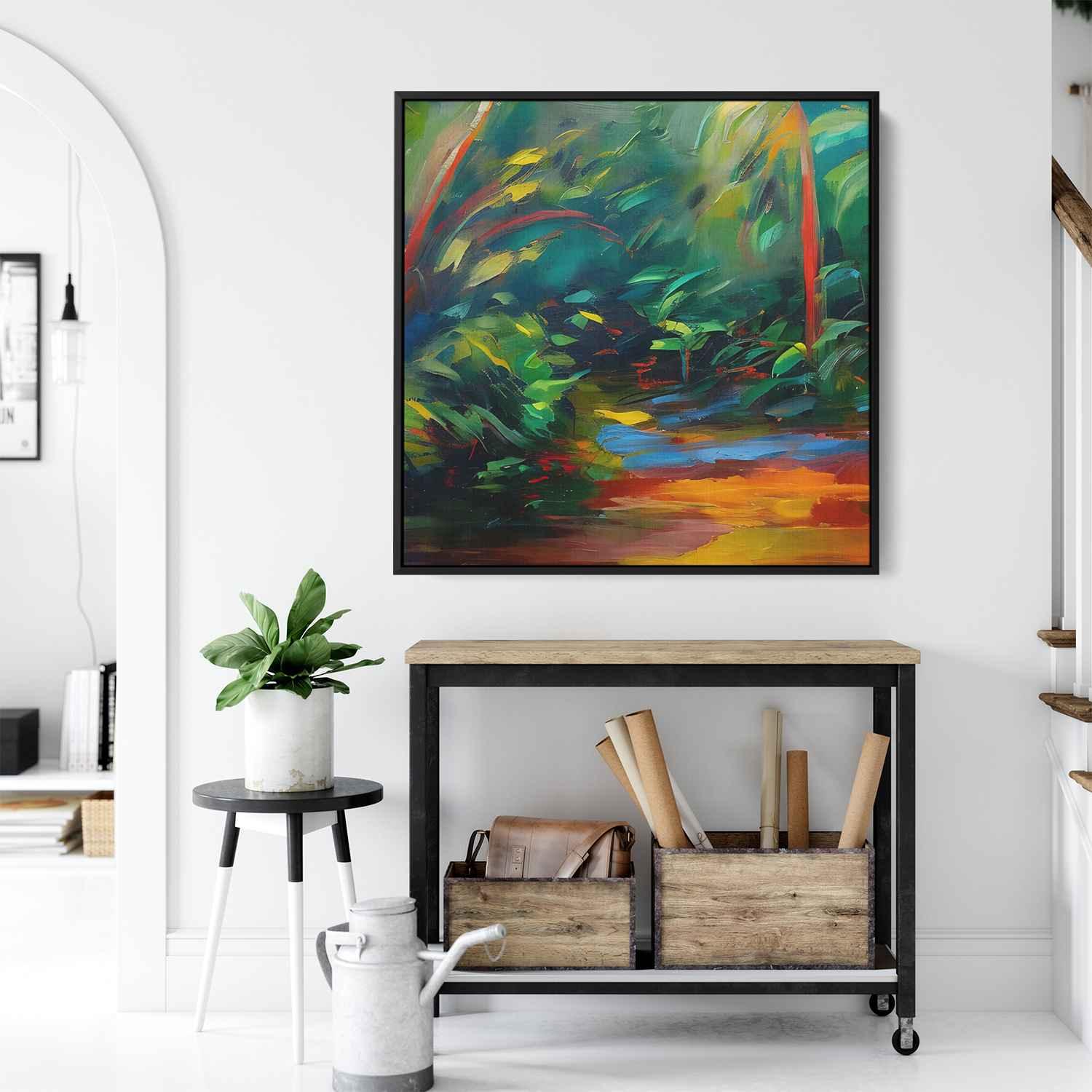 Abstract Rainforest Print - Canvas Art Print by Kanvah